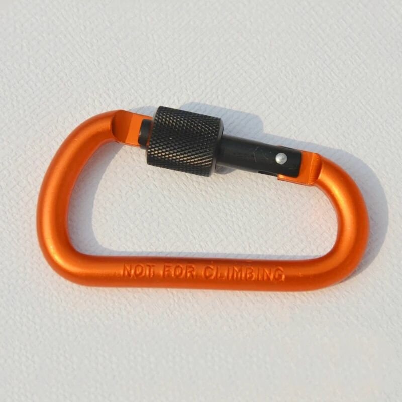Карабин D-образный с замком, 8 см, усиленный, алюминиевый, для альпинизма