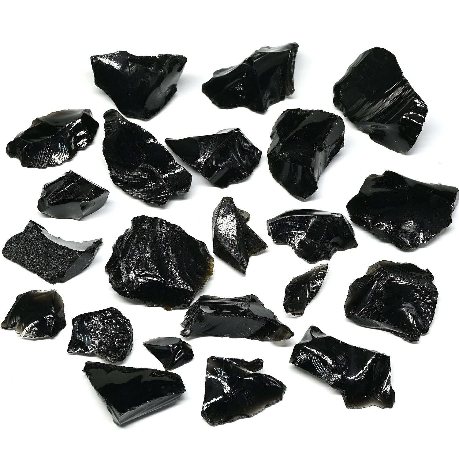 Обсидиан черный необработанный фракция 10-25мм, упаковка 100г .