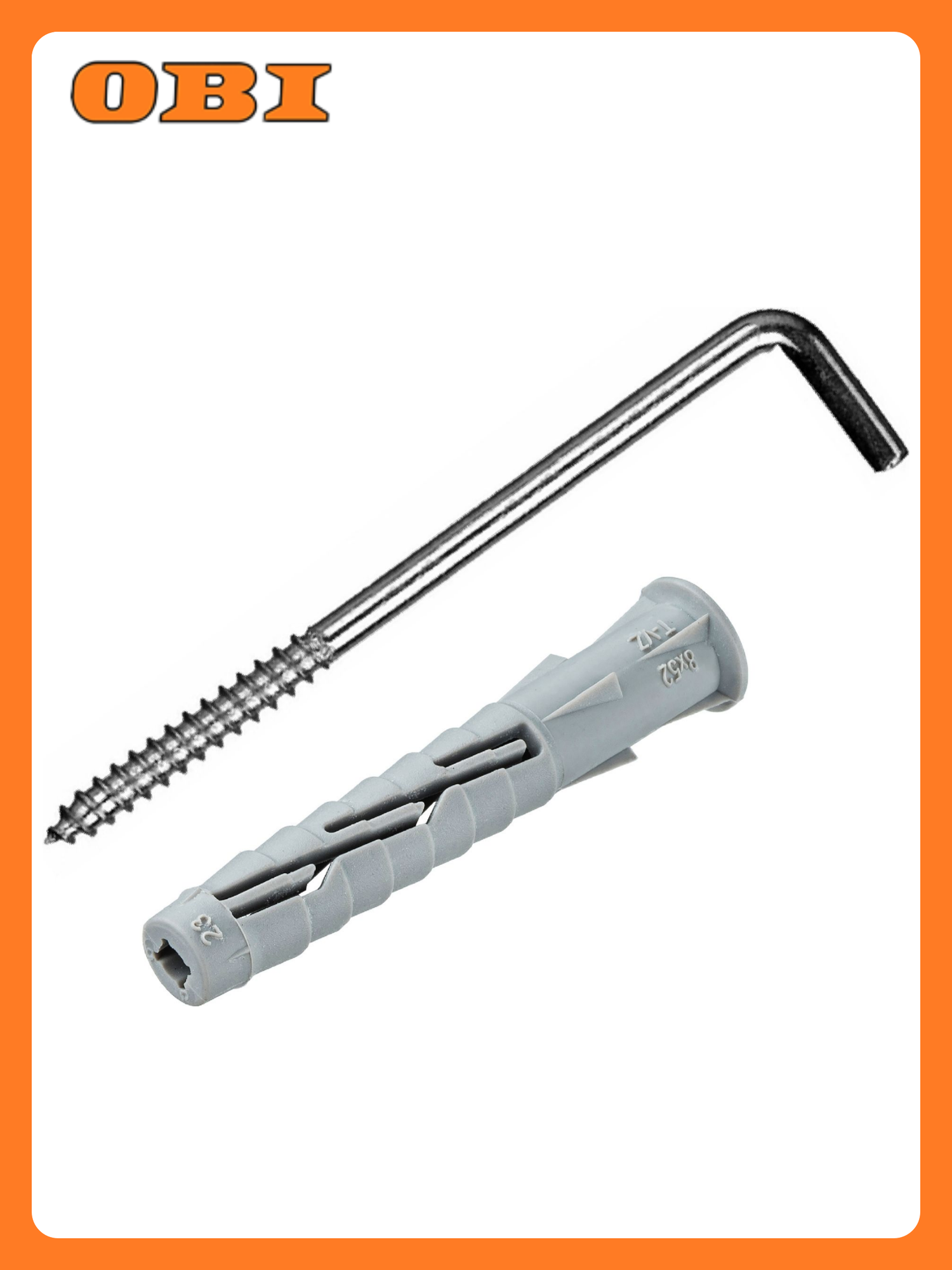 Дюбель универсальный Tecfi VZ нейлон 8x52 мм с шурупом-крюк 4 шт