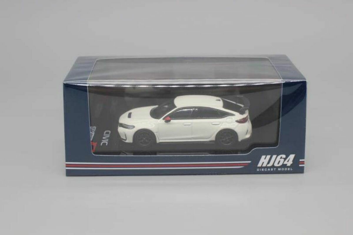 Машинка Hobby Japan 1/64 Honda Civic 11th Generation FL5 Type-R White Die-cast Alloy Car Model Collection Toy Gift