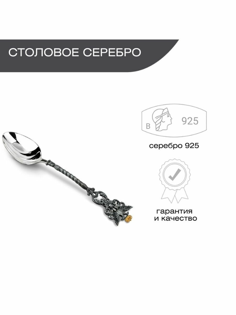 Ложка чайная "Ворота Эрмитажа" Русские Самоцветы, серебро, 925 проба, подарочная упаковка