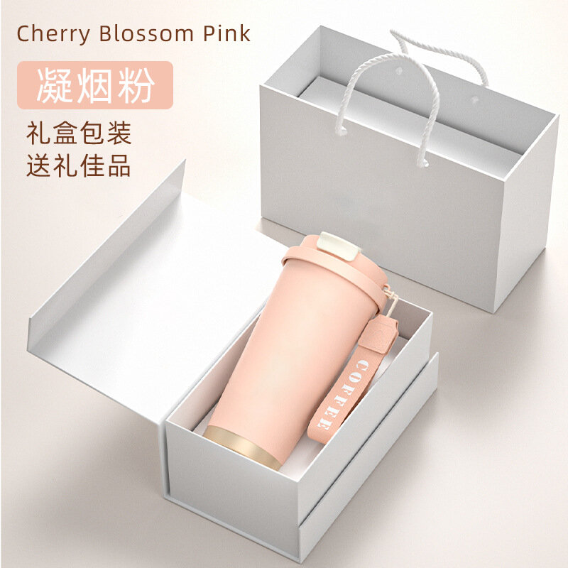 Термос-кружка для кофе с керамической вставкой 316, эстетичный подарок для студентов (мужчин и женщин), кружка для молочного чая с трубочкой, персонализированная кружка для воды.