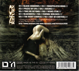 Компакт-диск No Return - Manipulated Mind (1 CD) — фото 1