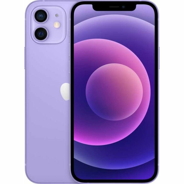 Смартфон Apple iPhone 12, 128GB, Purple (Фиолетовый), Face ID, NFC, Bluetooth 5.0, LTE