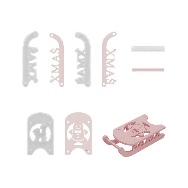 Силиконовая форма для лыж с праздничной темой, Рождественский снеговик ро