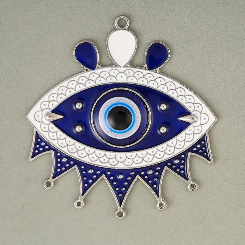 Синий металлический амулет злой глаз 9cm Evil Eye