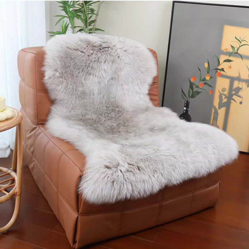 Подушка для дивана из натуральной австралийской шерсти, зимний шерстяной ковер, цельная плавающая подушка из овчины, подушка для сиденья дивана.
