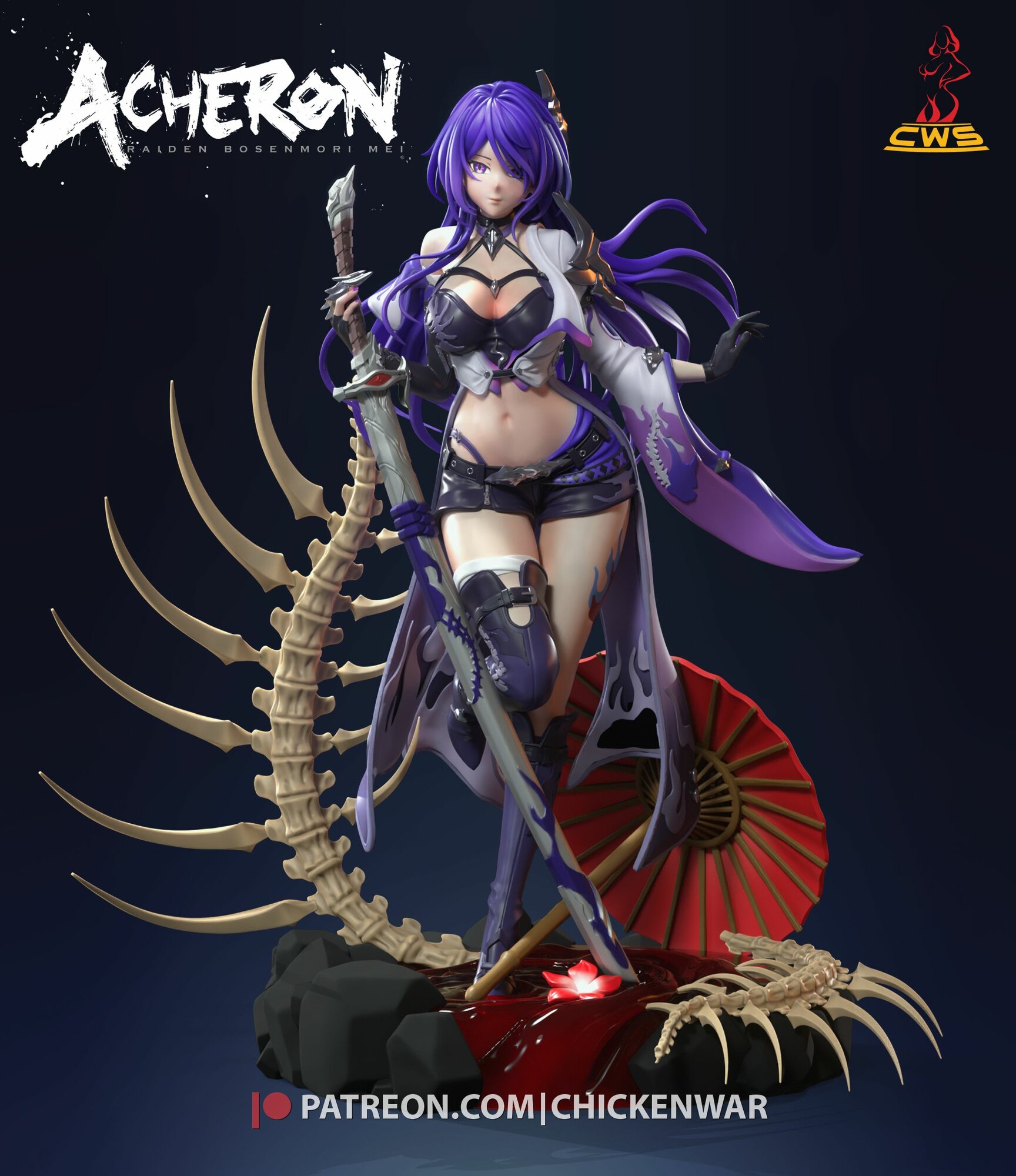 Фигурка по частям для самостоятельной покраски неокрашенная HSR Honkai Star Rail ХСР Ахерон