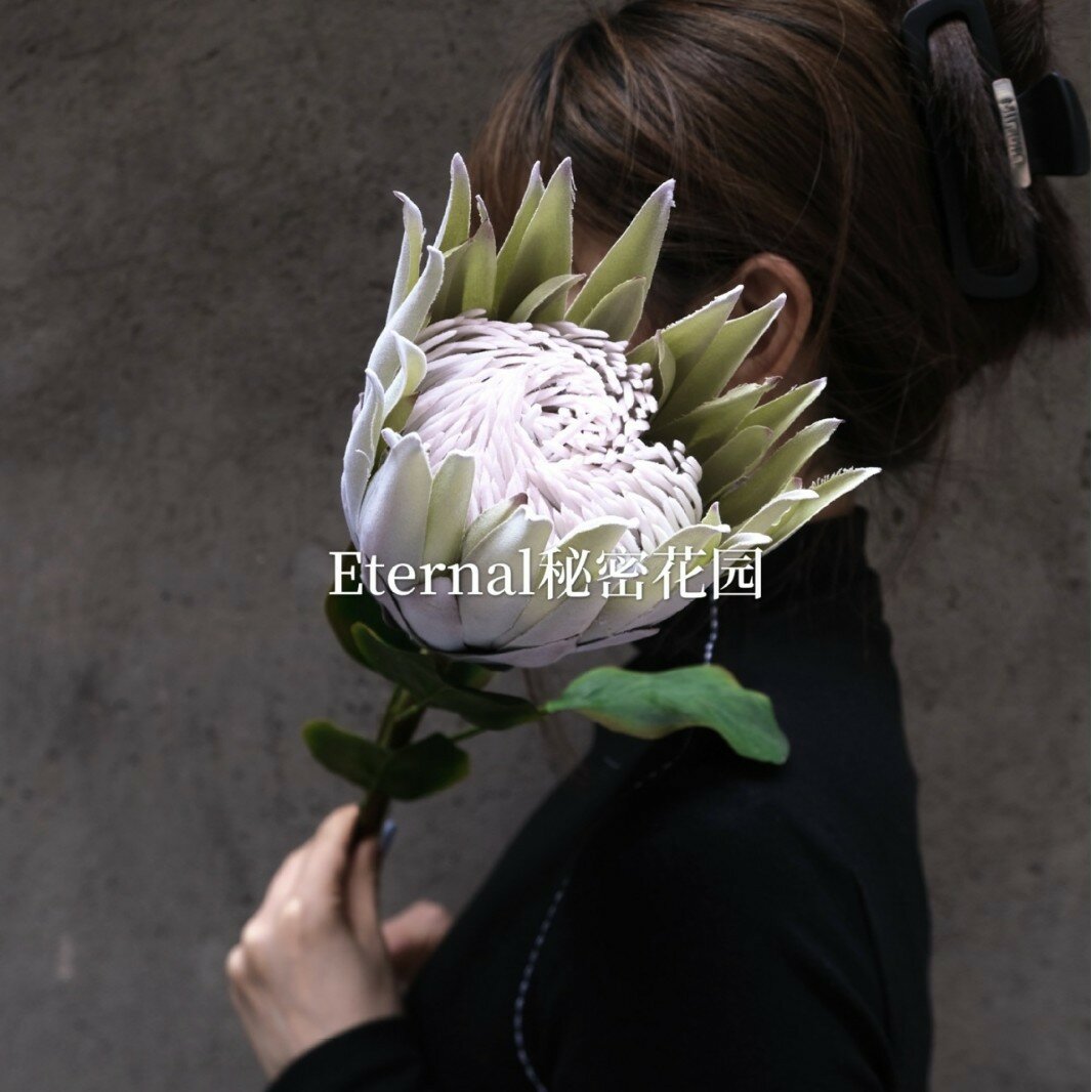 Флокированная одиночная ветка императорского цветка, южноафриканский принцесса цветок, подушка для булавок, цветок высокого класса, искусственный цветок для дома, цветок для лобби отеля