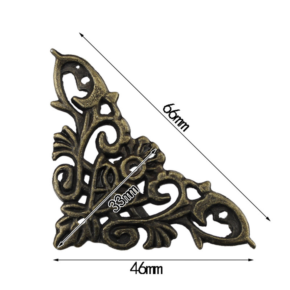 Набор из 12 декоративных угловых накладок из кофейного металла с резьбой для защиты деревянных коробок