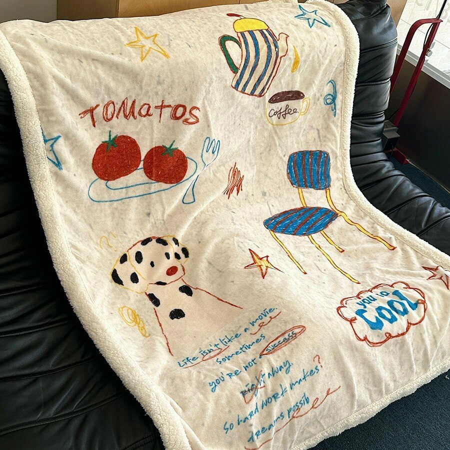 Мягкий пушистый плед с рисунком собачки для офиса, 100x150 см, легкий и теплый для детей и взрослых