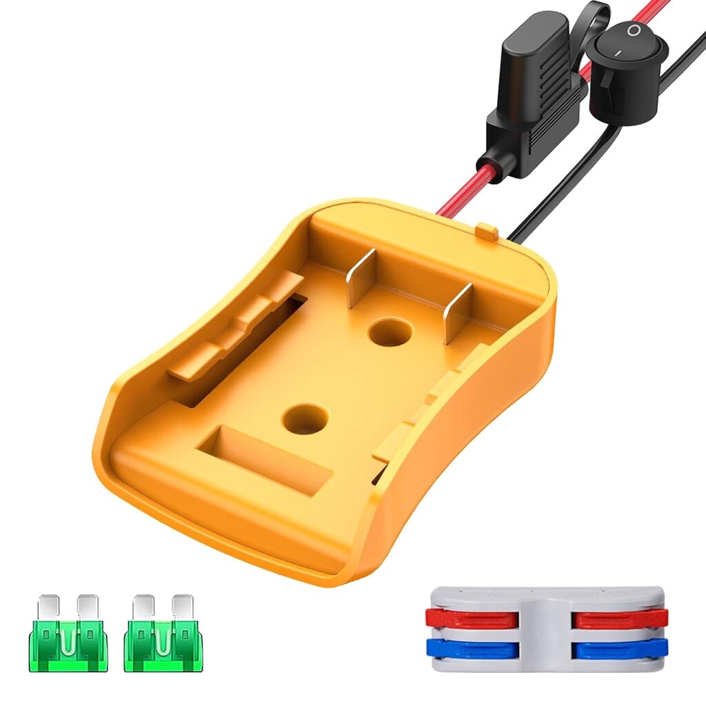Адаптер Power Wheel для Аккумулятора 18 В/20 В Комплект Преобразователя Power Wheel Battery с Предохранителями, Переключателями, Проводными Клеммами 12 AWG