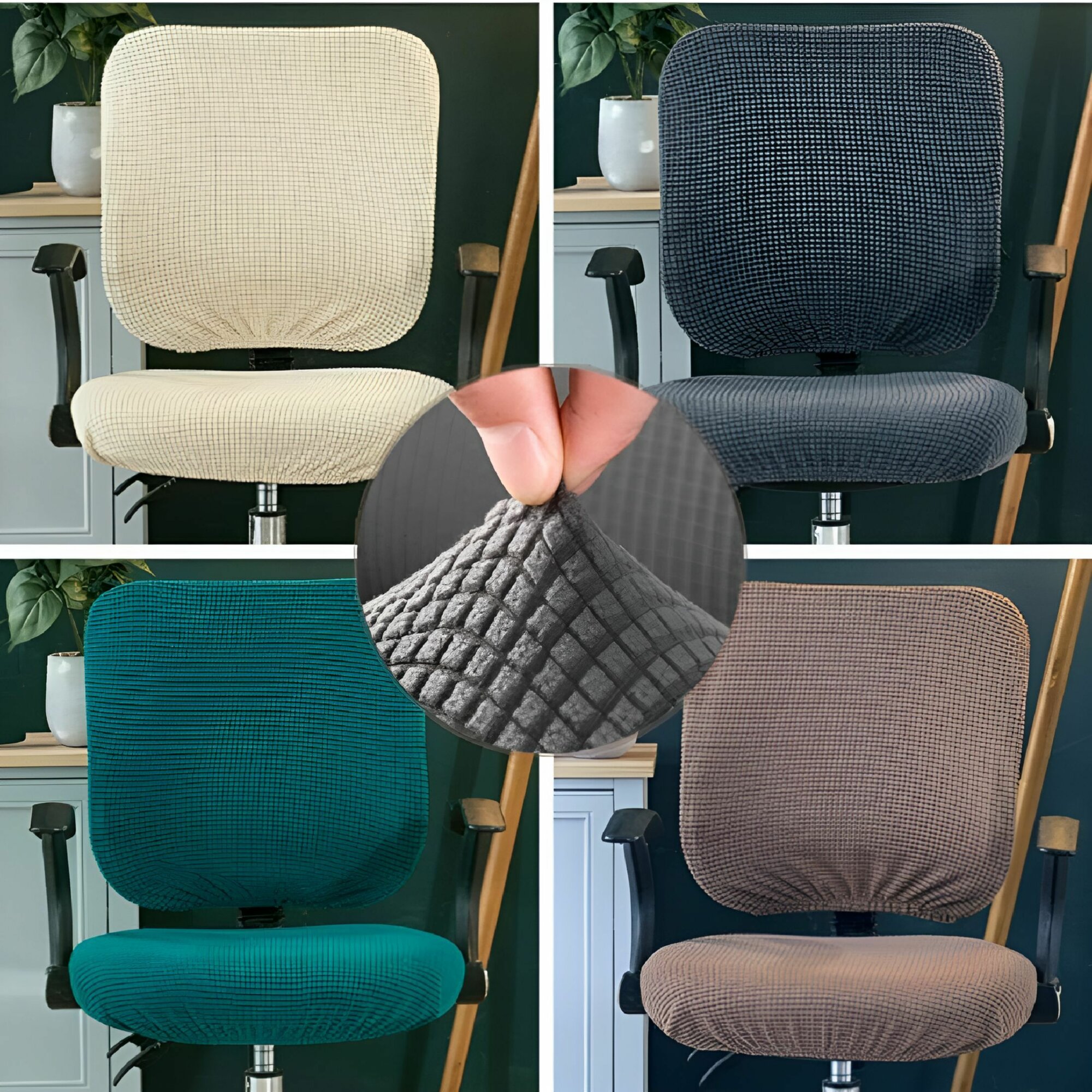 LAMIRO Чехол для офисного кресла, эластичный, защитный, съемный и стираемый, черный.