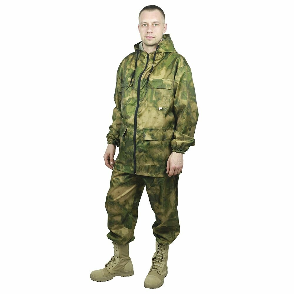 Костюм ветровлагозащитный (ВВЗ), военный армейский камуфляж ВНГ Росгвардии зеленый мох, непромокаемый (водонепроницаемый) с защитой от дождя