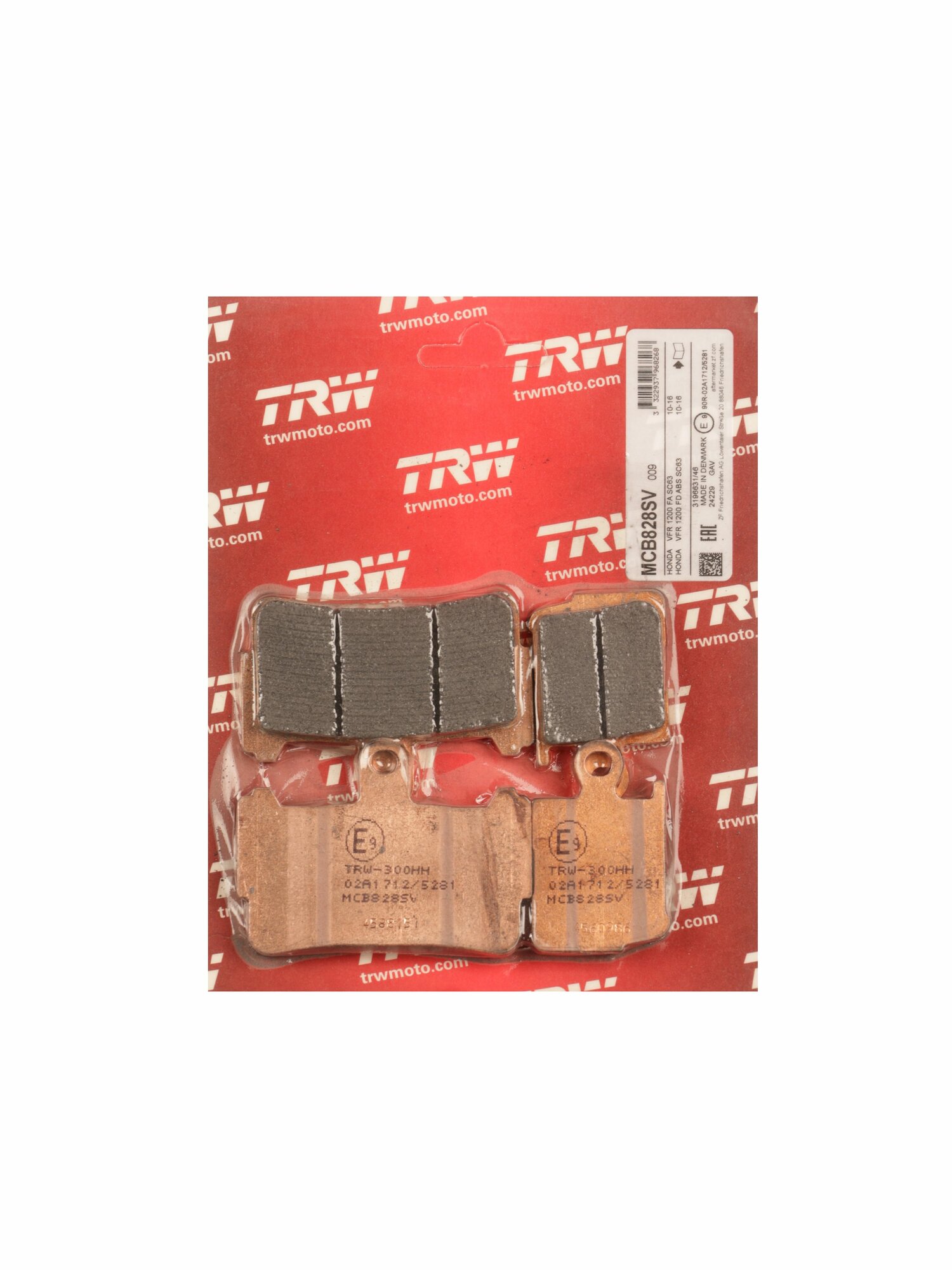 Колодки тормозные дисковые для мото передние TRW (MCB828SV)