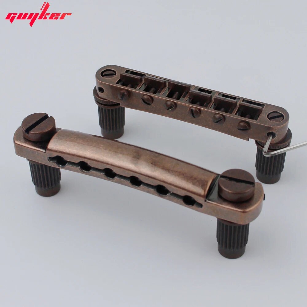 Стопорный штифт и наконечники Tune O Matic бронзовые GUYKER Bronze GS001+GM003 для гитар LP SG GS001 GM003