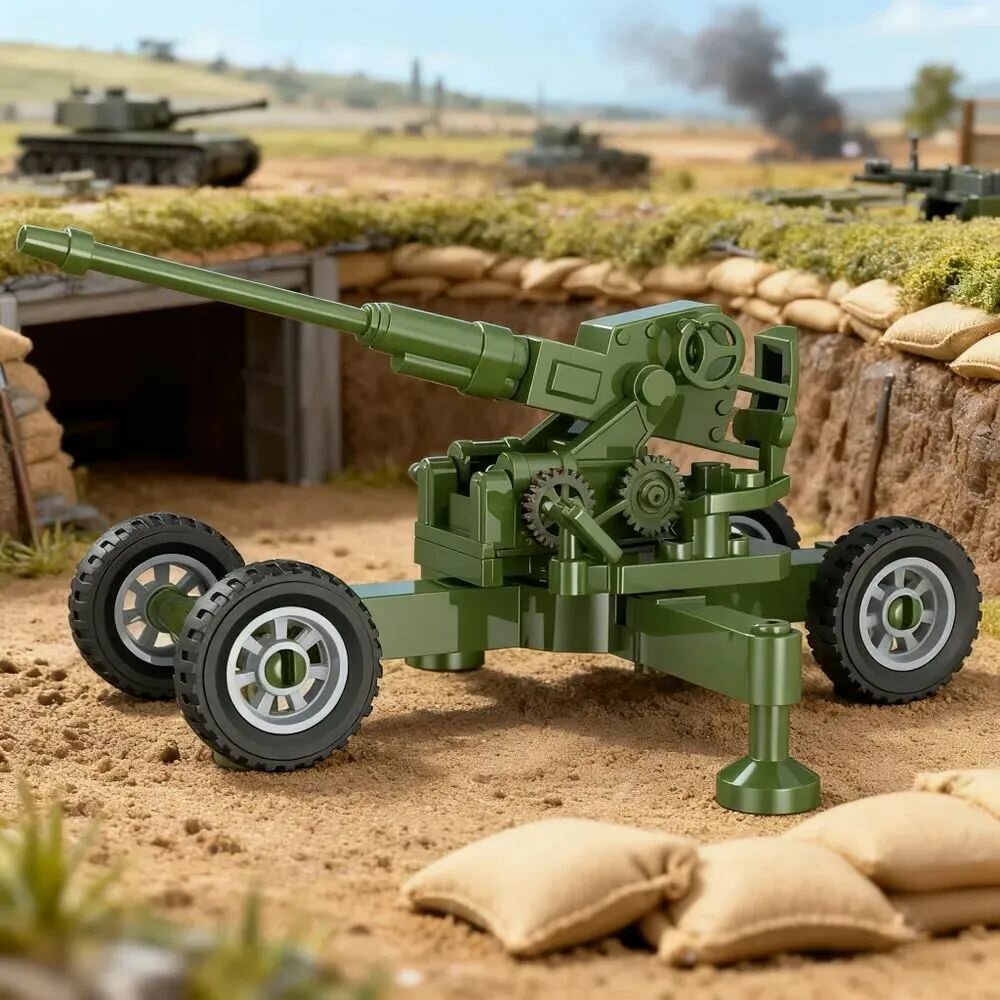 Зенитное орудие готовая модель армейский зеленый