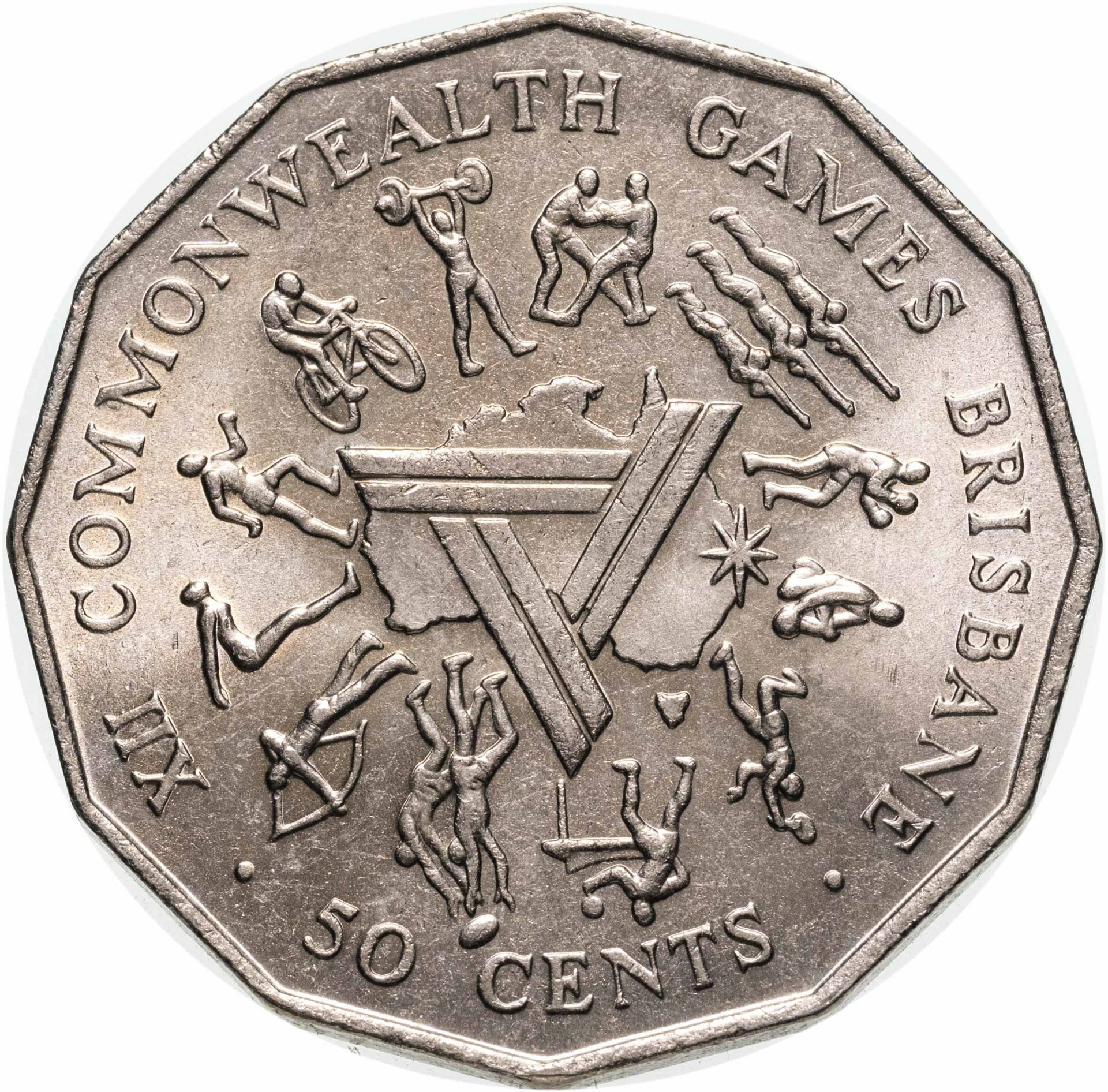 Австралия 50 центов 1982 "XII Игры Содружества", Мельхиор медь-никель, в сохранности UNC