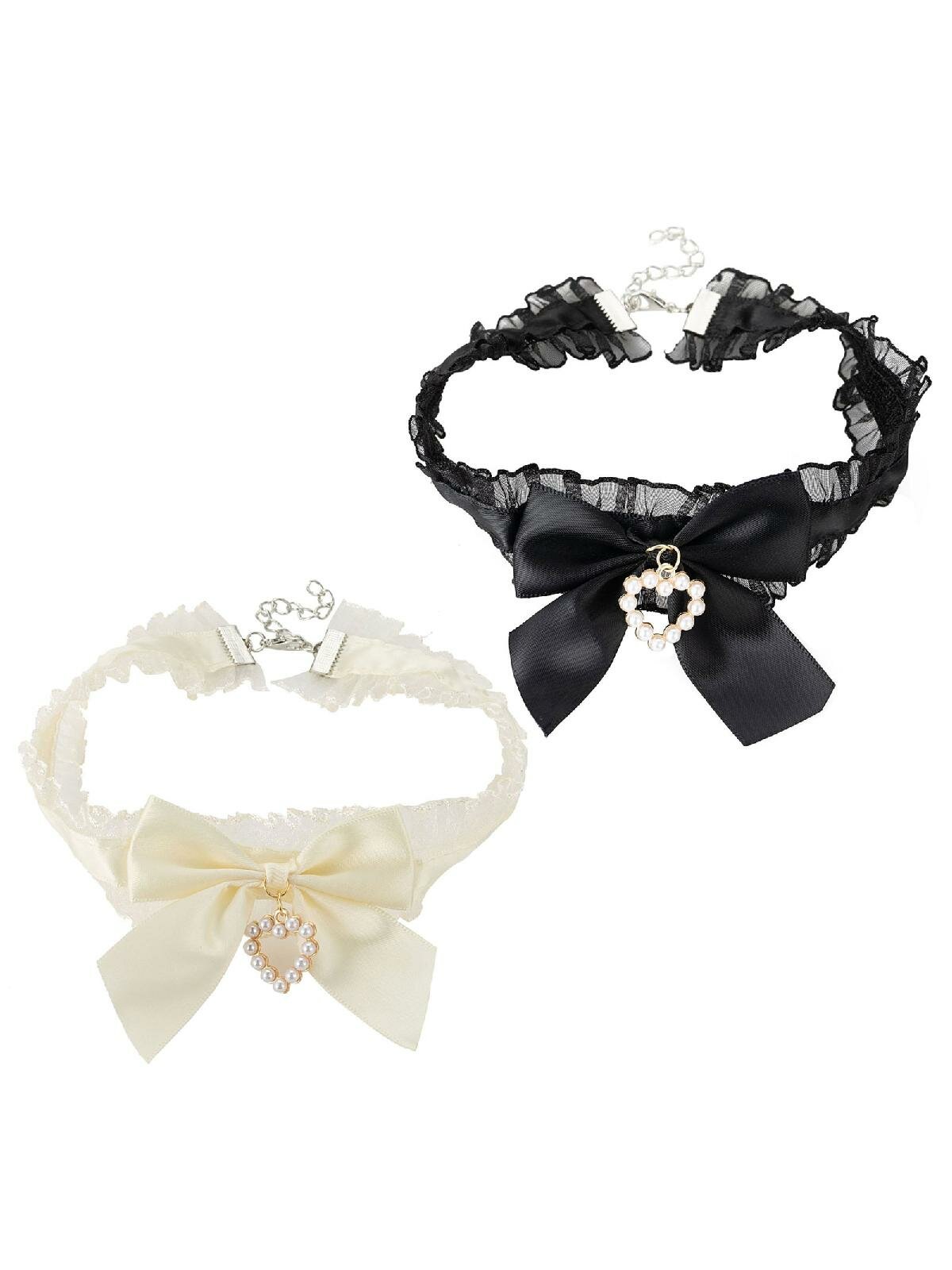 Милый ошейник, ожерелье-чокер с жемчужным сердечком ручной работы для вечеринок и посиделок