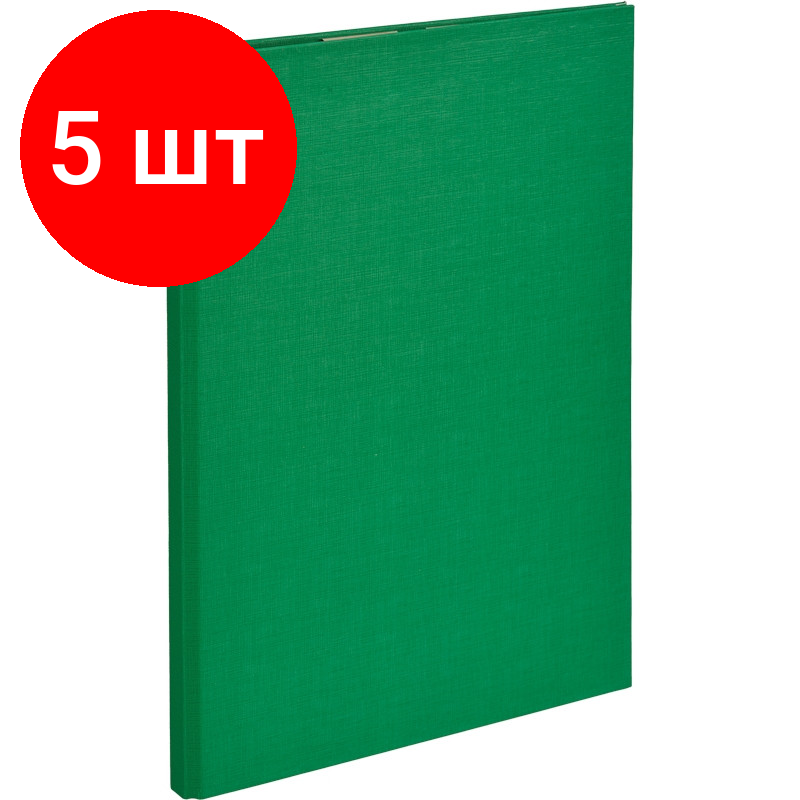 Комплект 5 штук, Папка-планшет д/бумаг Attache A4 зеленый с верхней створкой