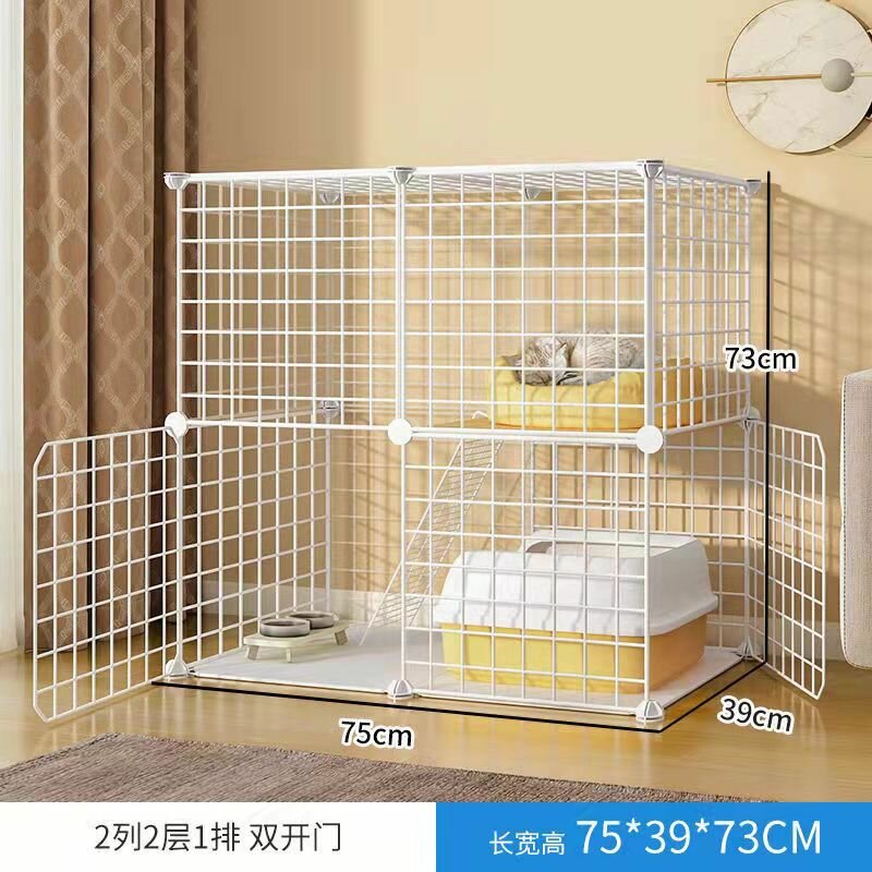 Клетка для кошек для домашнего использования, внутренний кошачий шкаф, маленькая кошачья вилла, очень большой свободный пространство, интегрированная с туалетом, двухуровневый кошачий домик