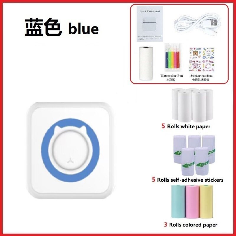 Заводская оптовая продажа портативного мини-принтера, термопринтера Bluetooth для мобильного телефона, маленького карманного принтера с функцией исправления ошибок