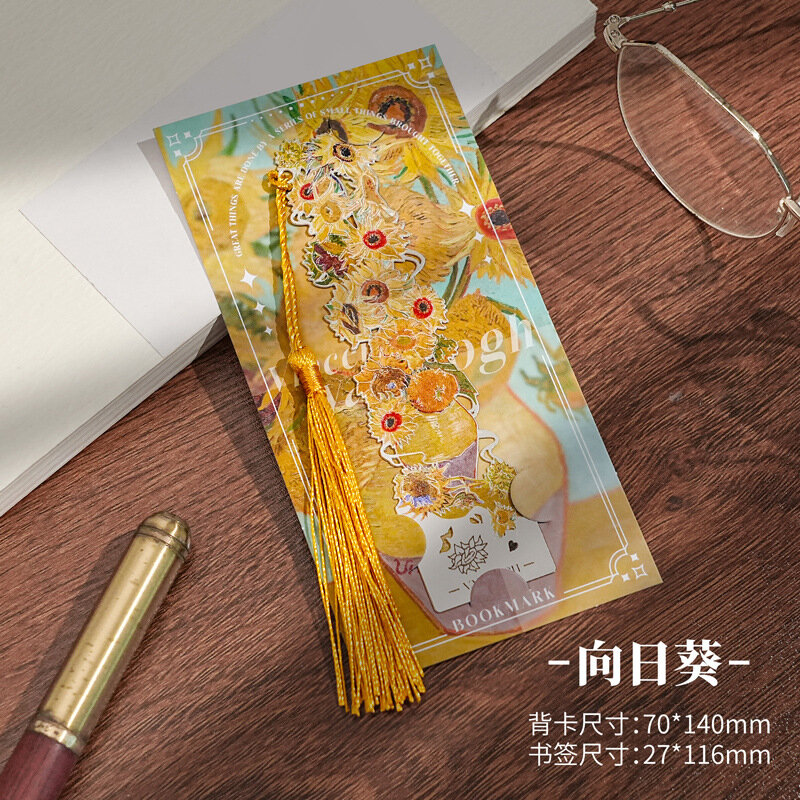 Серия Ван Гога, винтажная масляная живопись, металлическая закладка, высококачественная изысканная полая закладка, подарок для студентов, сувенир