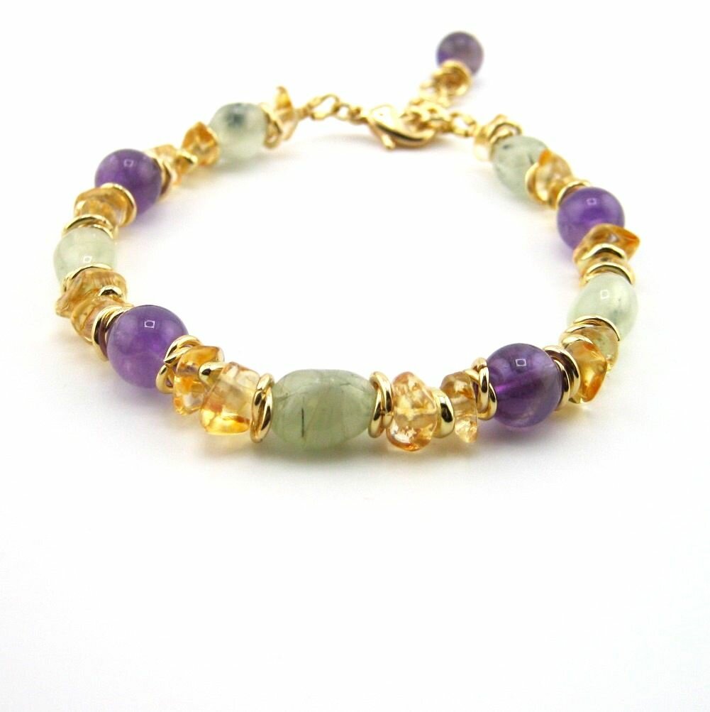 Браслет, аметист, цитрин