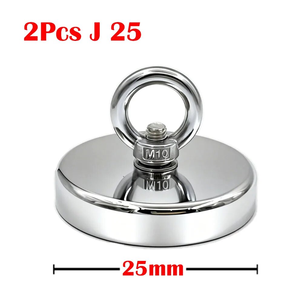 Супермощные неодимовые магниты для рыбалки, поисковые магниты с креплением-болтом для 2Pcs J25