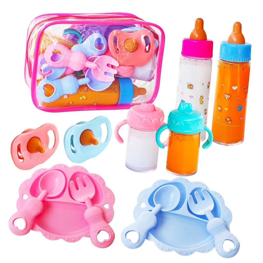 12 шт. /компл, набор игрушек для имитационной куклы, посуда для еды, детская бутылочка, соска, бутылочка для сока