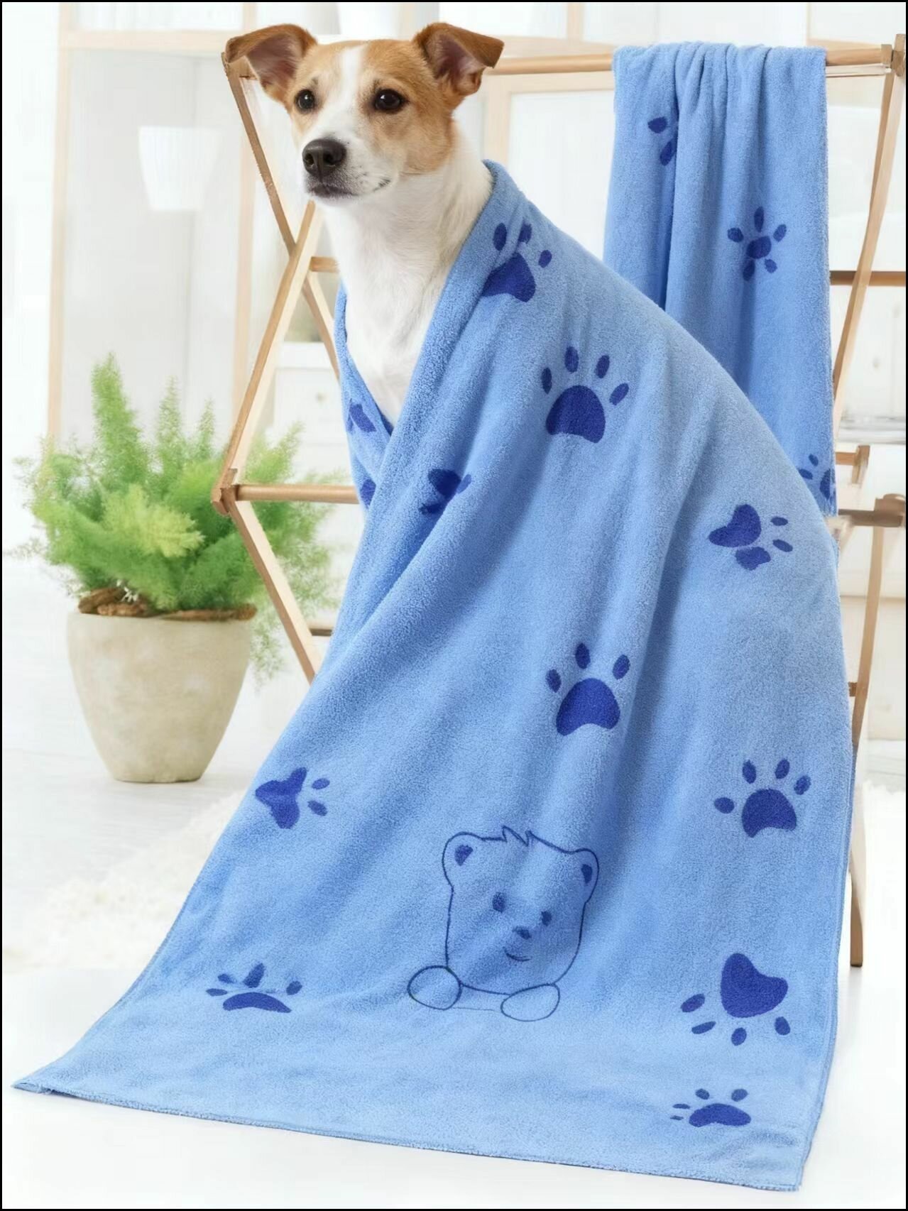 Полотенце для собак Биолапа 70 х 140cm большое супервпитывающее из микрофибры, для крупных и других пород