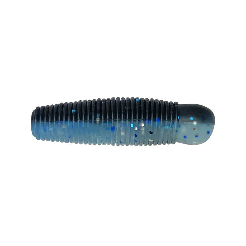 Рыболовная мягкая, двухцветная приманка Soft Larva/Insect Imitation/Salt Worm, имитация куколки пчелы 5 см/5.7 г, 10 шт, черно-синяя светящаяся