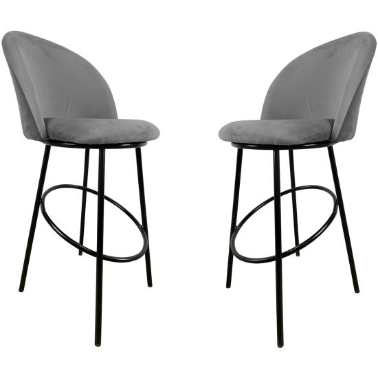 Комплект стульев домашних M-group полубарный, серый, чёрные ножки (2 шт), шт