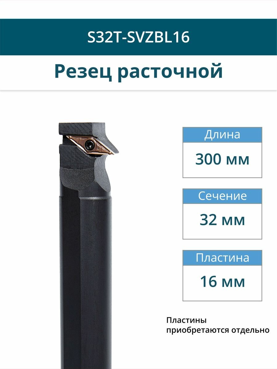 S32T-SVZBL16 резец расточной внутренний 32 мм левый / пластина V - Ромб 35 градусов