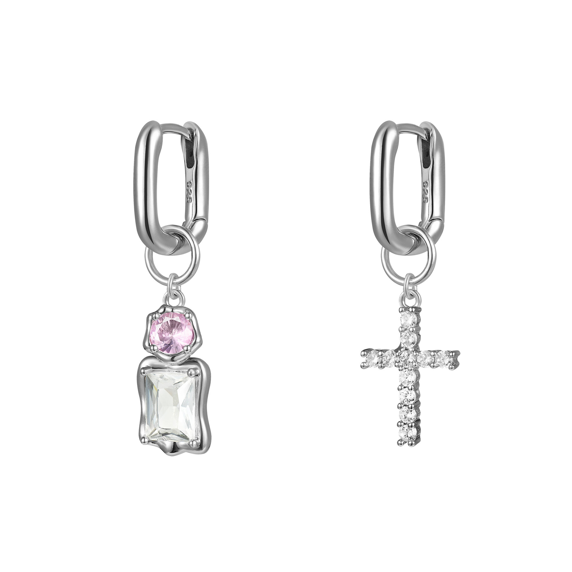 Серьги с подвесками, циркон