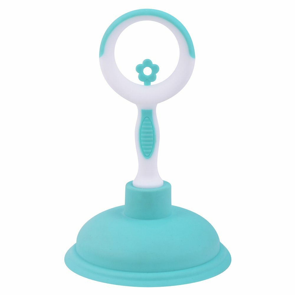 Вантуз Мультидом LJ43-18 "Мини", пластик/резина, голубой/зелёный, диаметр 10 см 1 шт