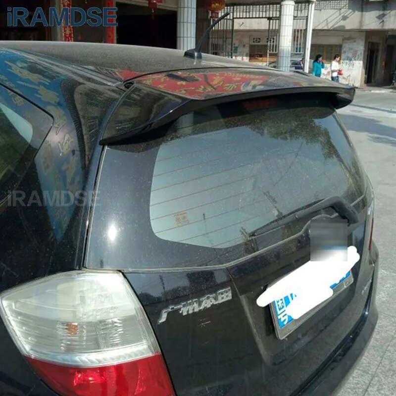 Спойлер автомобиля для Honda Fit, материал ABS пластик, цвет черный, установка на крышу — фото 1