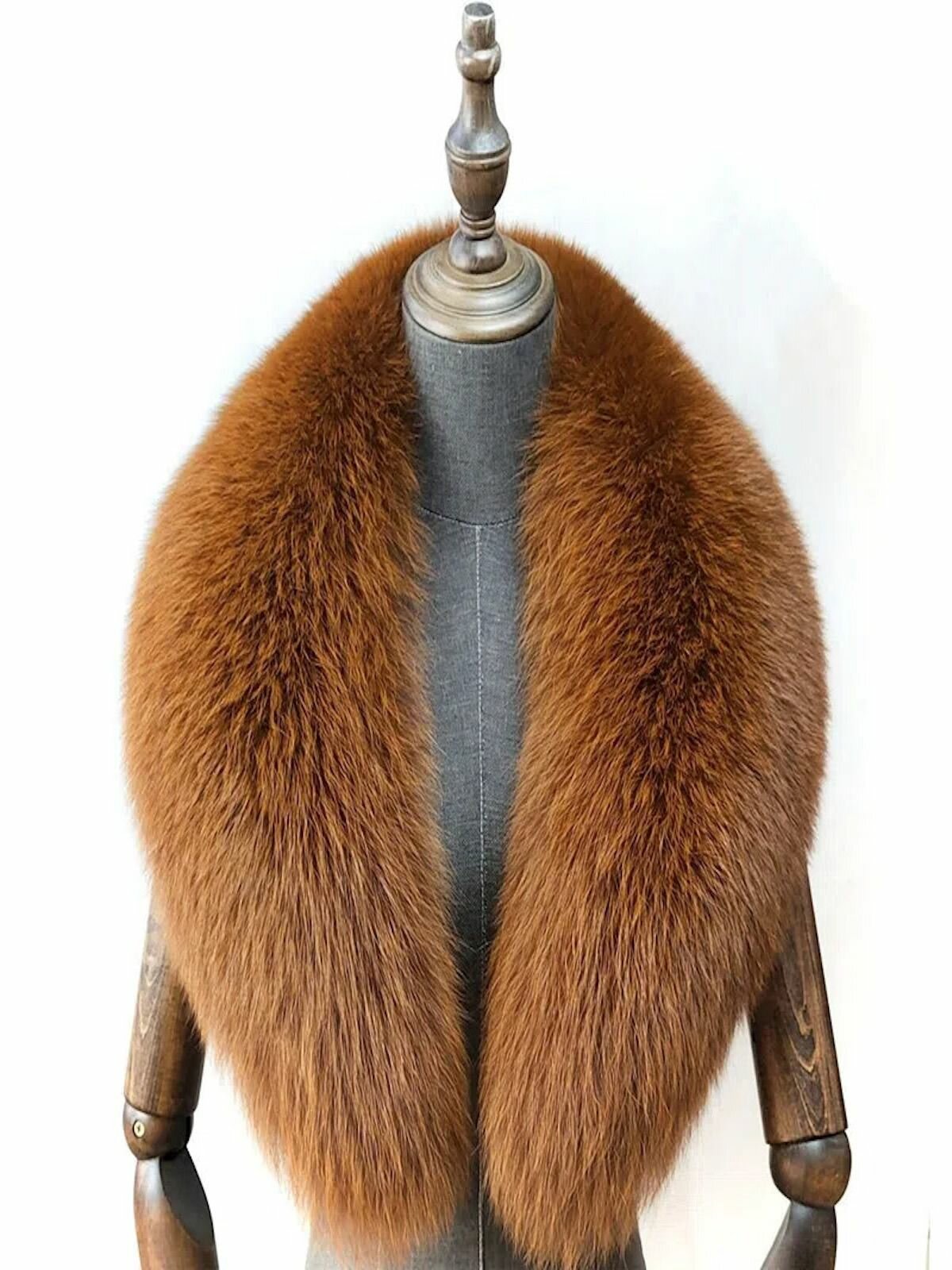 Горжетка на капюшоне, меховая, с воротником, бархатная, 100 % лисий мех
