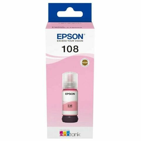 Чернила EPSON 108 (C13T09C64A) для СНПЧ EPSON L8050 /L8100 /L18050, светло-пурпурные, оригинальные