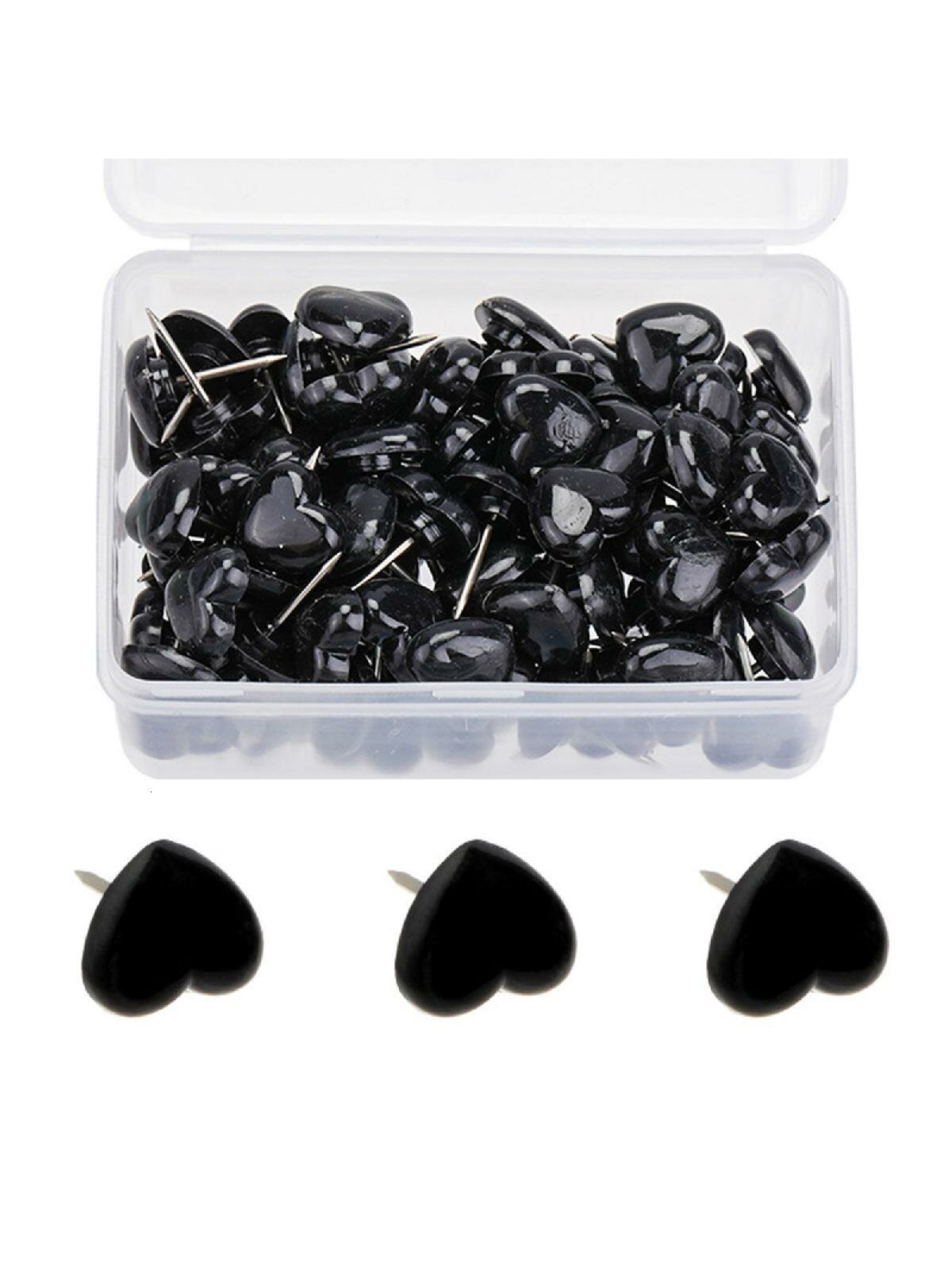 Пробковая доска с канцелярскими кнопками и булавками для заметок, 100 черный