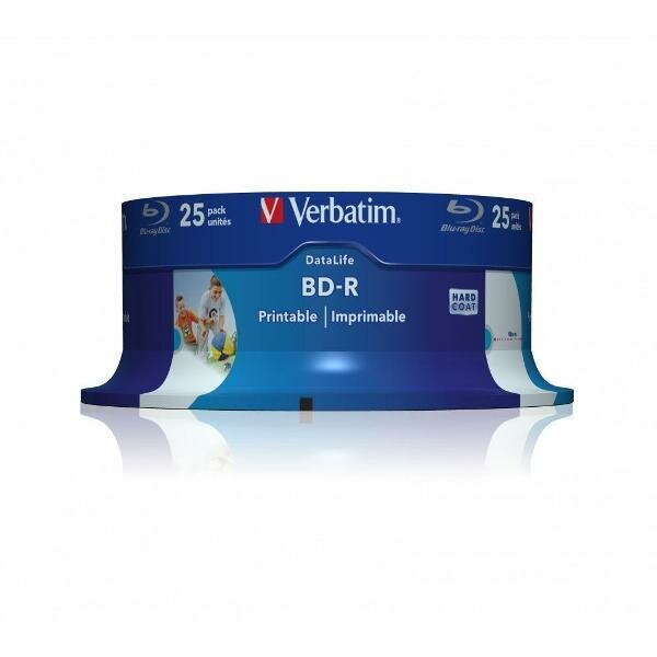 BLU-RAY-видеодиск Verbatim BD-R SL 25 ГБ 6X DataLife HTLНС Print NoID 25 шт.