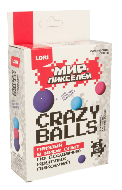 Химические опыты Crazy balls Мир пикселей Голубые, розовые, фиолетовые Опи-005 294729
