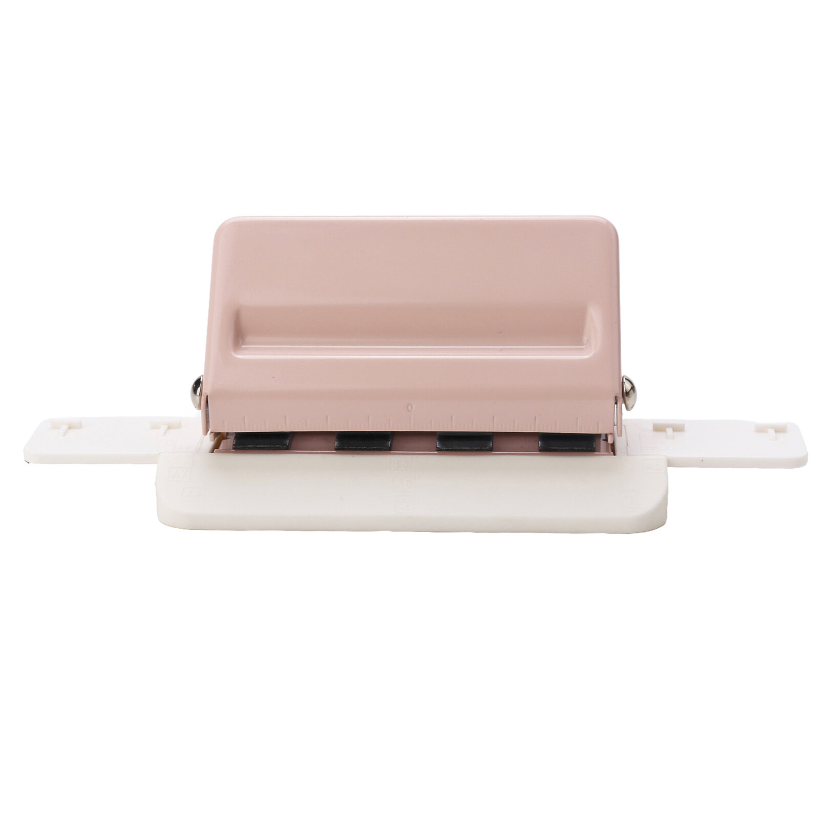 Ручной дырокол KW-triO для изготовления грибов своими руками, с 4 отверстиями, линейкой и вместимостью до 3 листов, подходит для офиса, дома, школы, учеников, розовый.