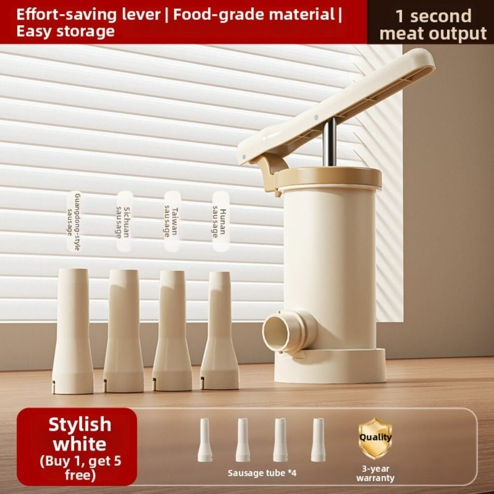 Простая ручная начинка для сосисок с 4 воронками: идеально подходит для приготовления барбекю и семейных ужинов!