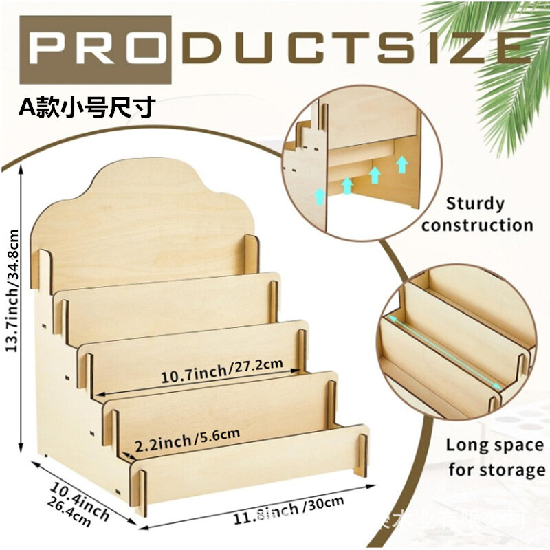 Деревянная подставка для поздравительных открыток, лестница для постеров, стойка для хранения открыток, настольный органайзер для косметики