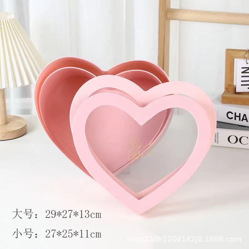 Водонепроницаемая подарочная коробка в форме сердца, набор кристаллических сердец, две подарочные коробки, цветы, фрукты, окно, роза, упаковка для сигарет, пустая коробка