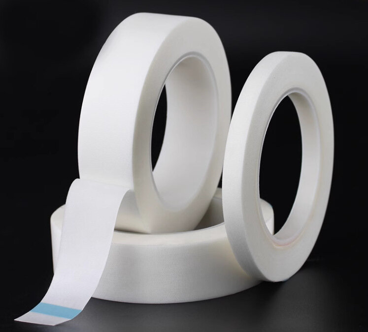 Горячая распродажаЭкологичная черная ацетатная тканевая лента, устойчивая к высоким температурам, белая ацетатная ткань, огнестойкая изоляция, проводка, ручное отрывание, индивидуальная вырубка