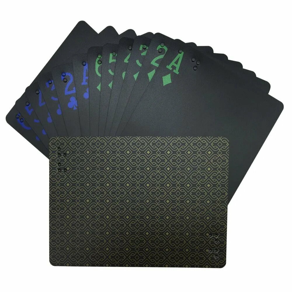 Игральные карты для незрячих и слабовидящих со шрифтом Брайля, пластиковые