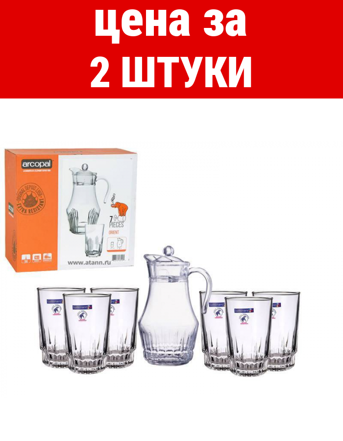 Комплект 2 шт, VICTORIA Графин 1.8л+6 стаканов