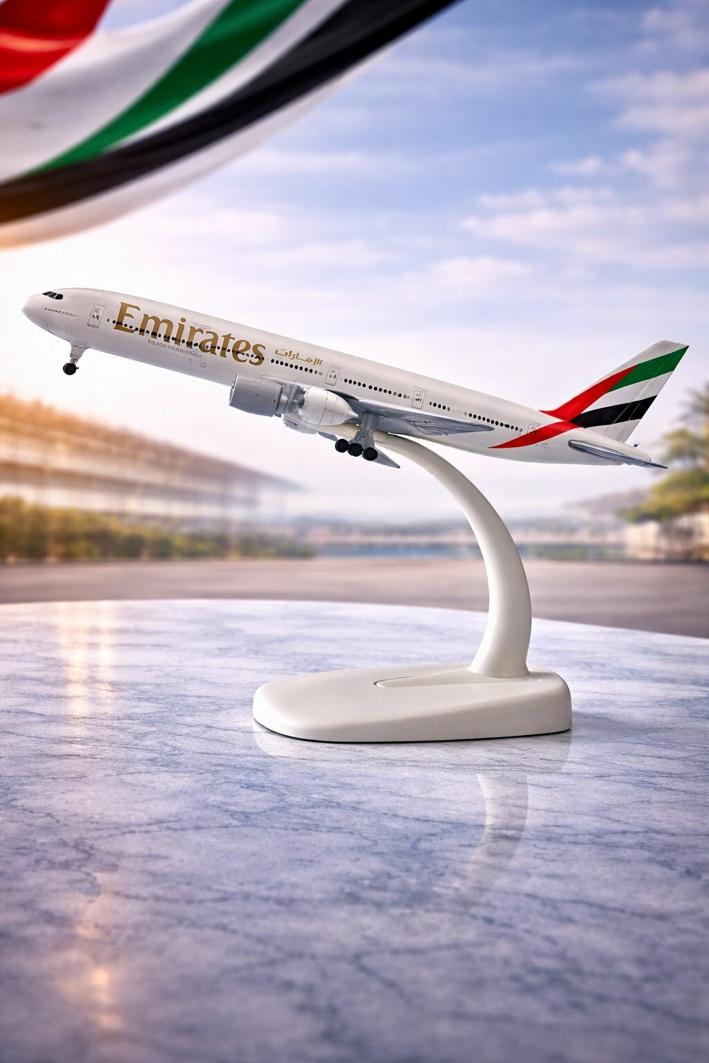 Модель самолёта Boeing 777-300 / Emirates / Эмираты - 20 см.